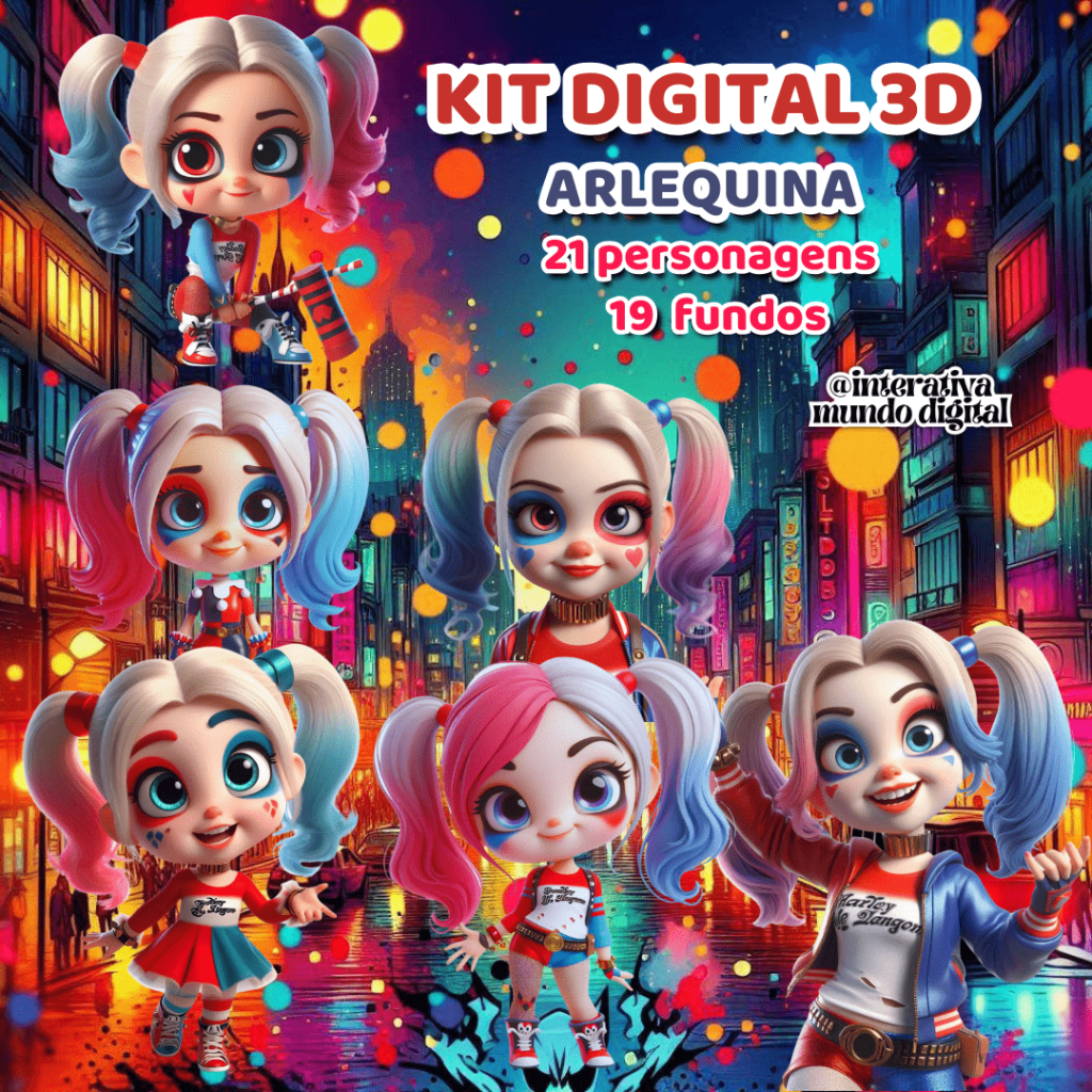 Kit Digital Arlequina - Interativa Mundo Digital