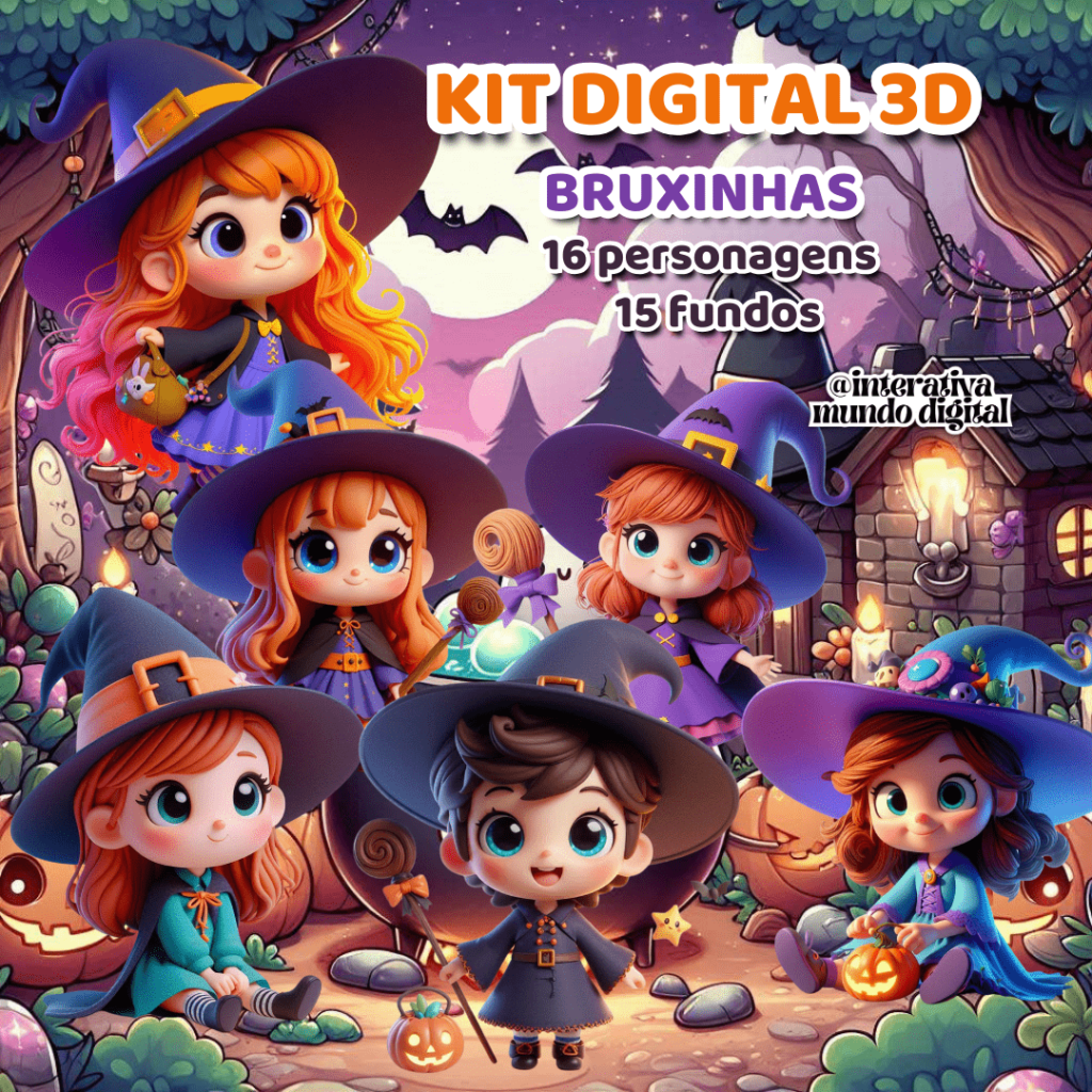Kit Digital Bruxinhas - Interativa Mundo Digital