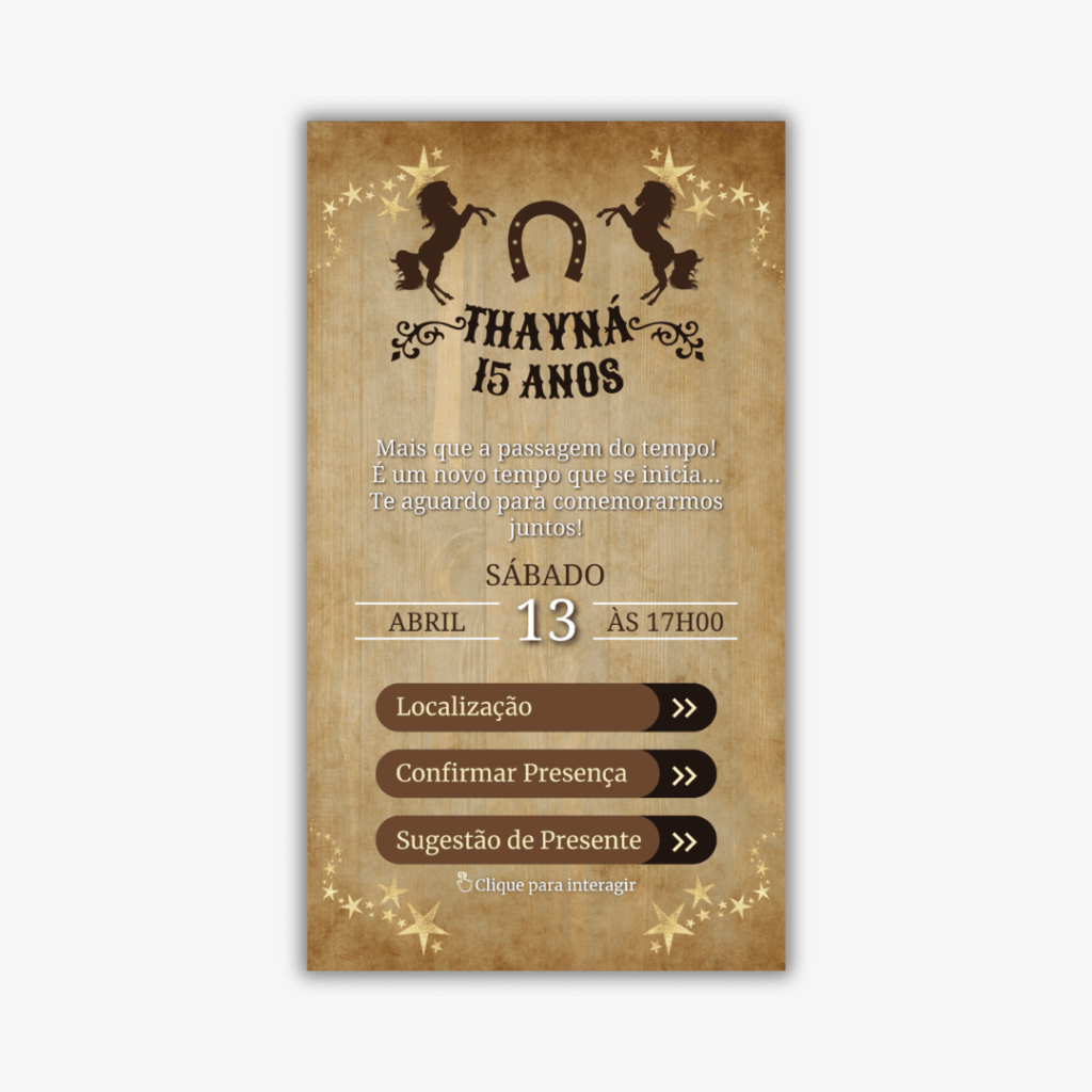 Convite Country 15 Anos - Interativa Mundo Digital