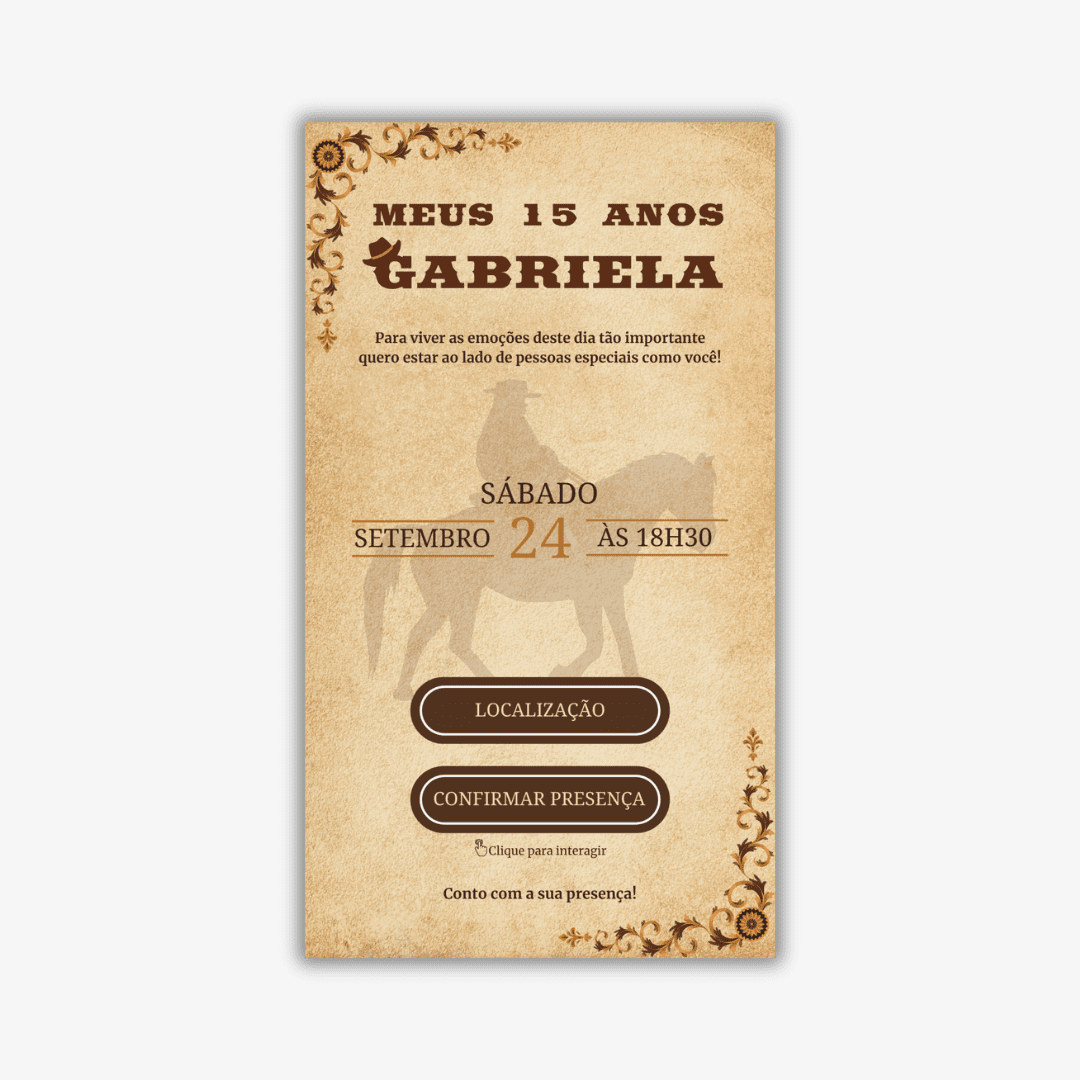 Convite Country 15 Anos - Interativa Mundo Digital