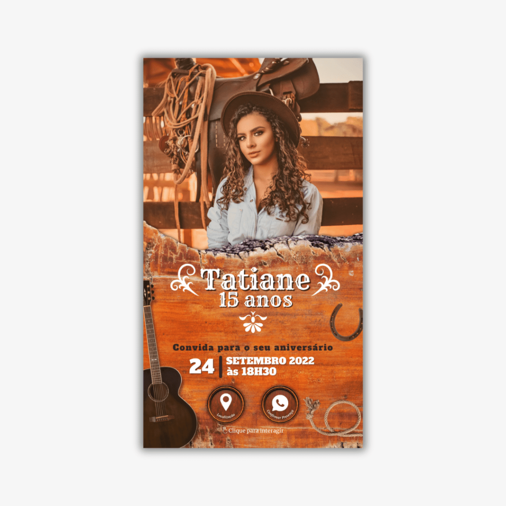 Convite Country 15 Anos - Interativa Mundo Digital