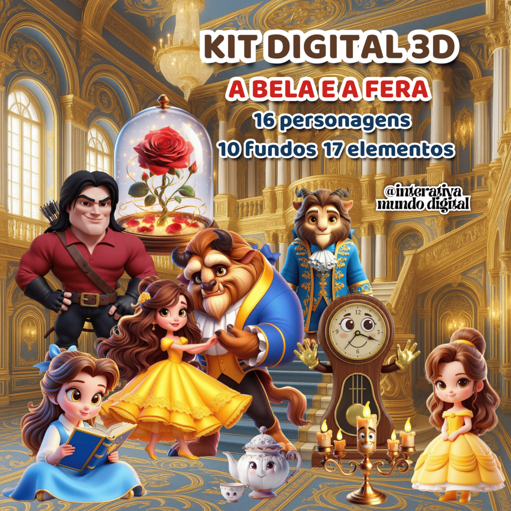 Kit Digital A Bela e A Fera - Interativa Mundo Digital