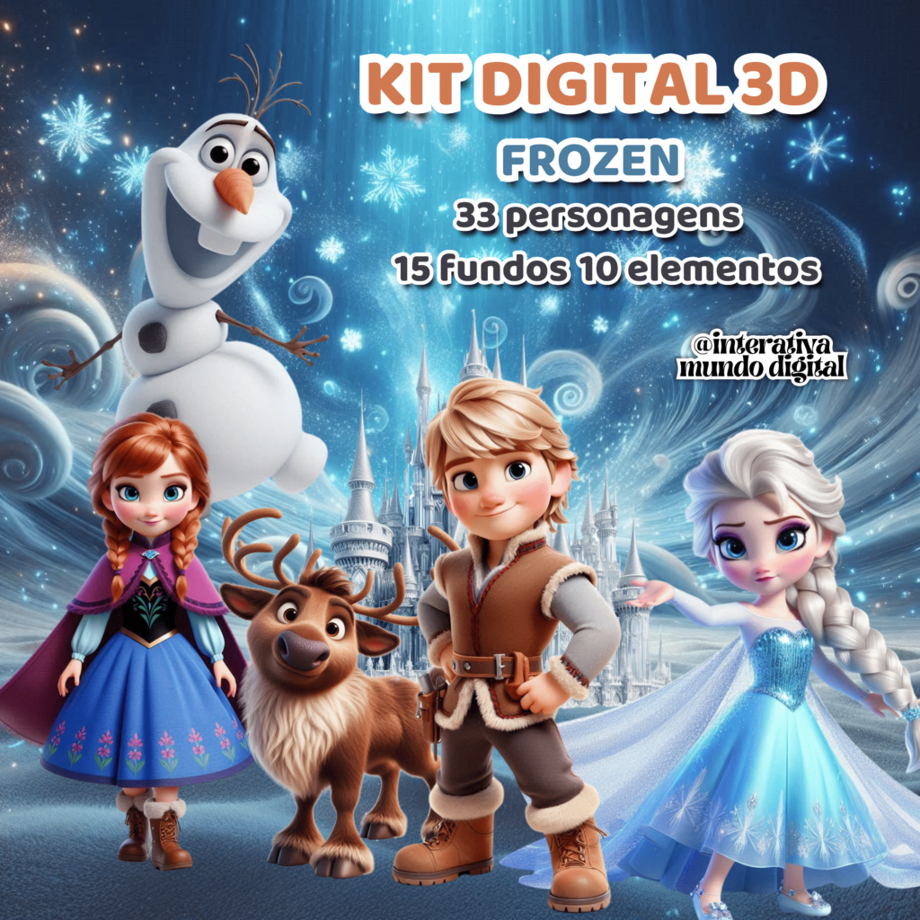 Kit Digital Frozen - Interativa Mundo Digital