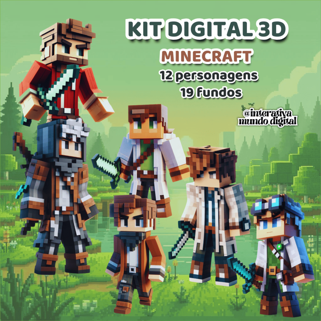 Kit Digital Minecraft - Interativa Mundo Digital