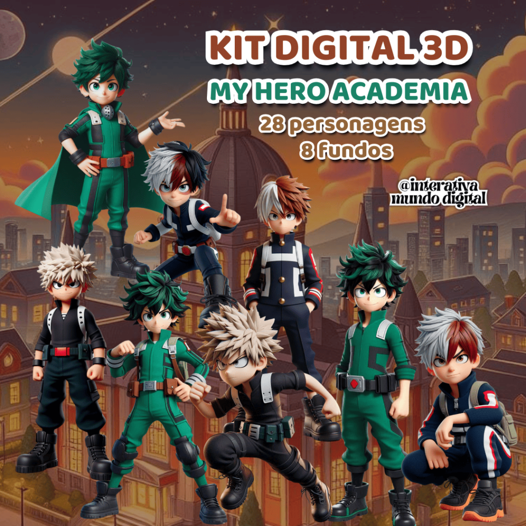 Kit Digital My Hero Academia - Interativa Mundo Digital