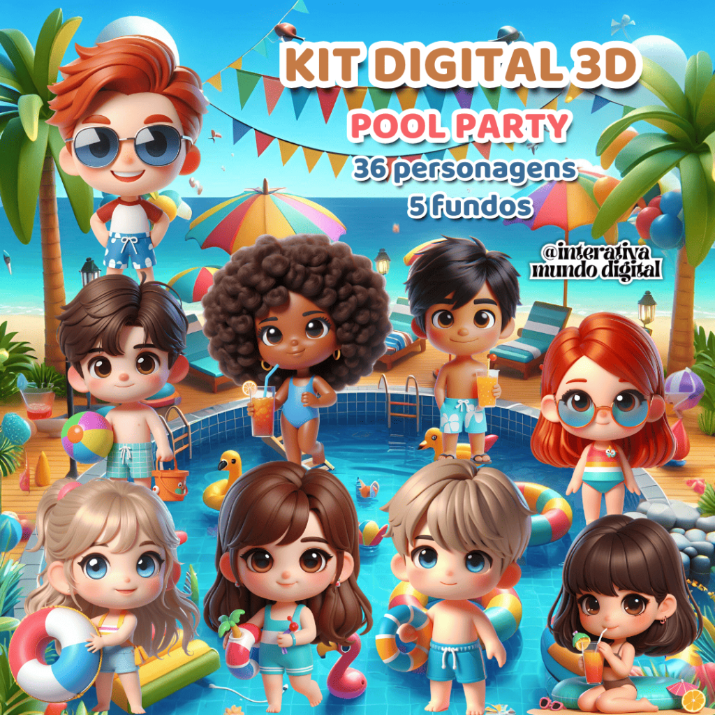 Kit Digital Pool Party - Interativa Mundo Digital